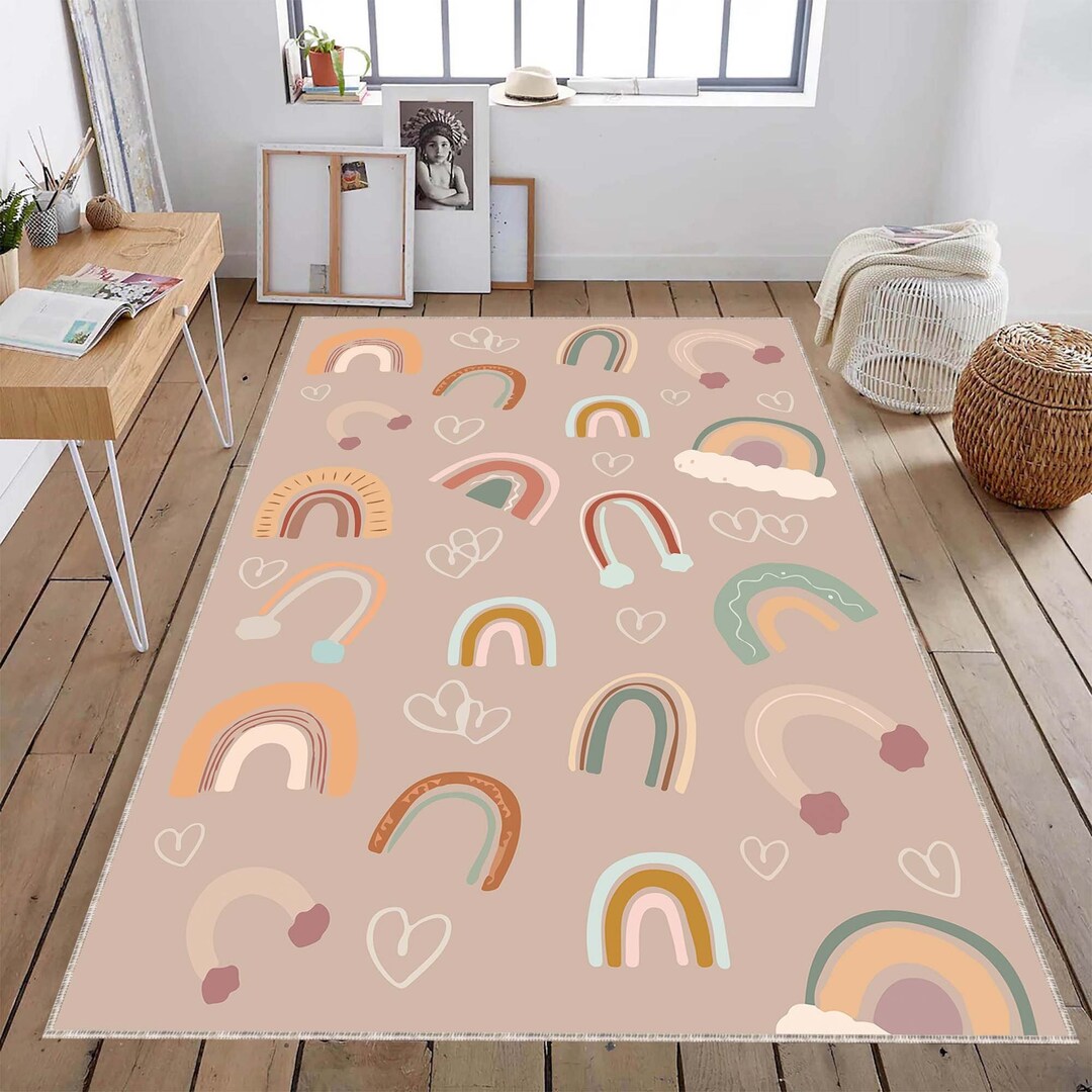 Mid Century Modern Rug, Hand Drawn Mid Century Rug, Mid Century Modern ...