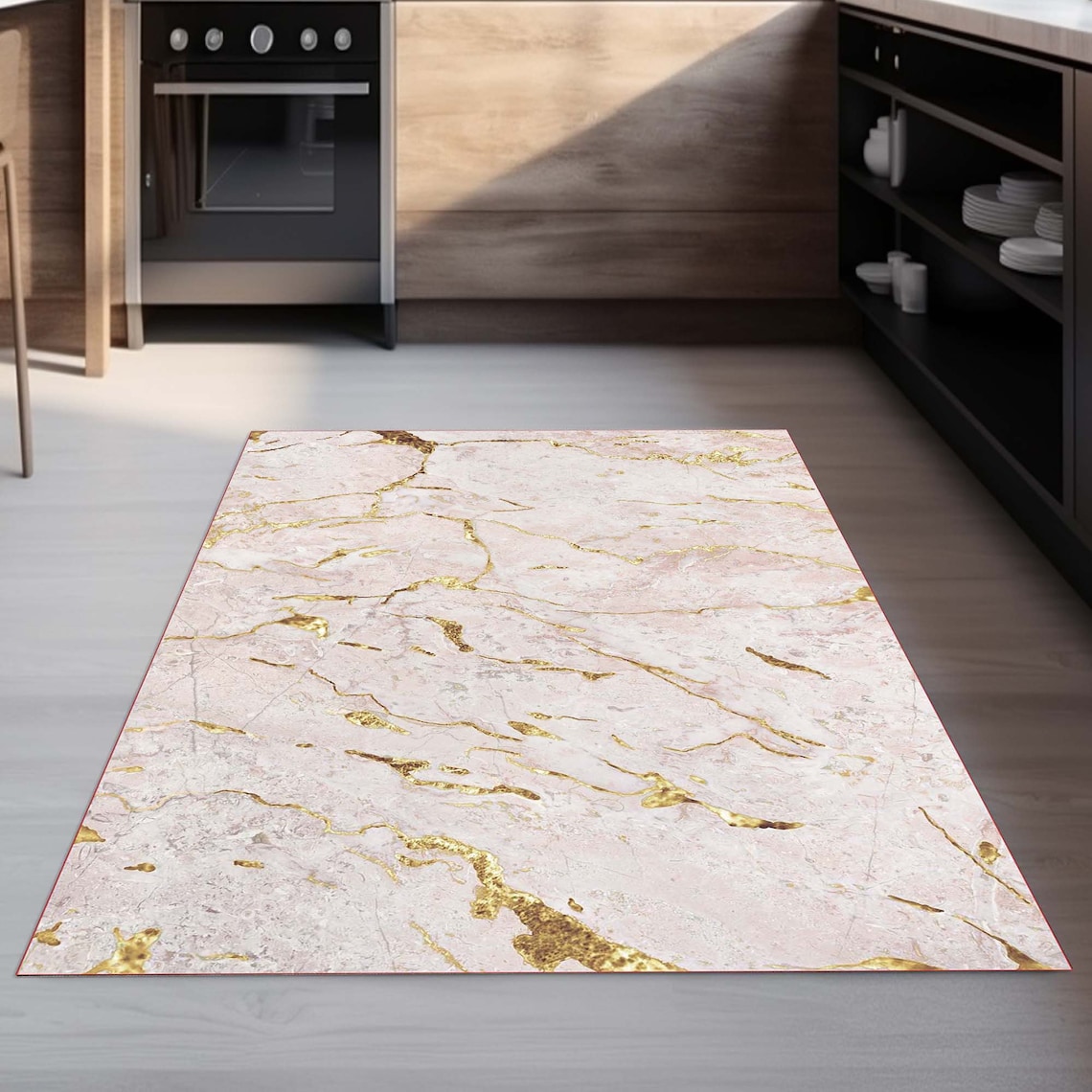 Pink Marble Rug, Gold Marble Rug, Luxury Marble Rug, Alcohol Ink Rug ...