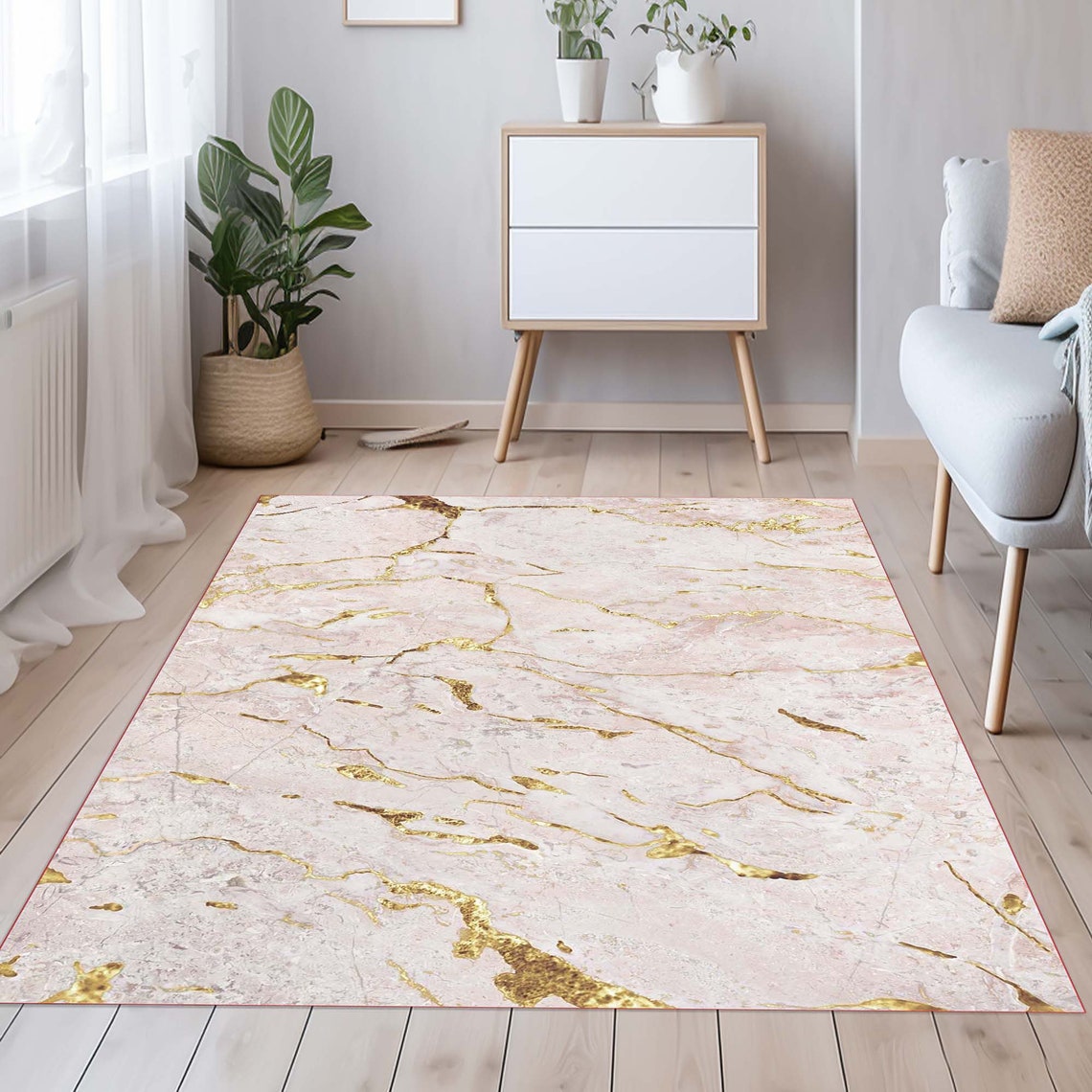 Pink Marble Rug, Gold Marble Rug, Luxury Marble Rug, Alcohol Ink Rug ...