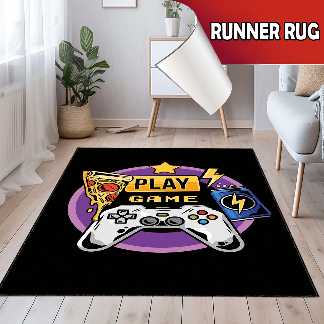 Gamer Rug, Game Controller, Game Room Rug, Gaming Rug, Gift for Gamer ...