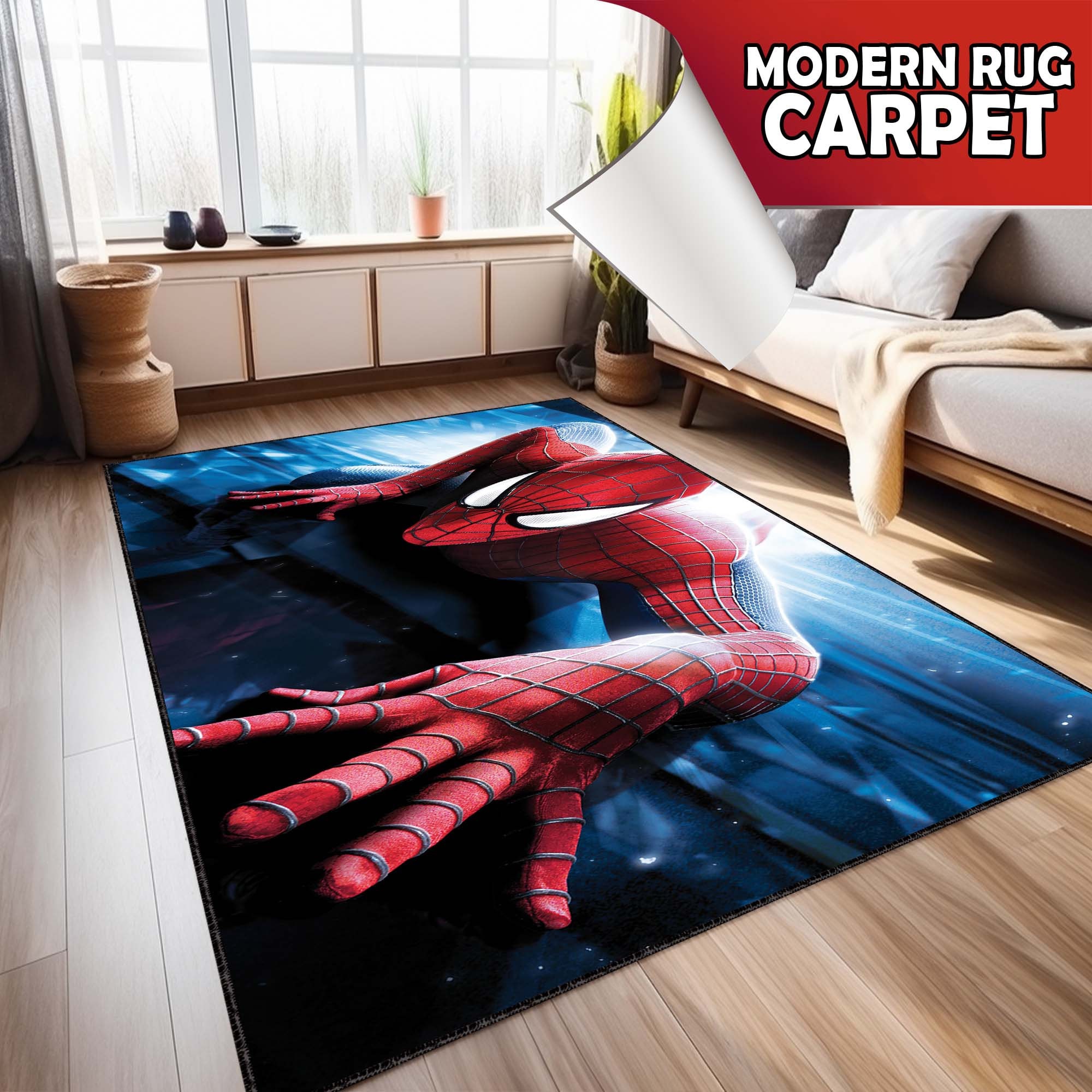Spiderman Rug, Cartoon Rug, Home Decor, Game Room Rug, Boy Room Rug ...