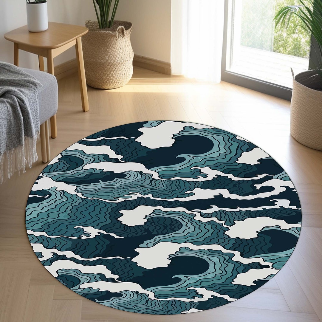 Custom Round Rugs, Personalized Rug, Circle Area Rug, Green Rug, Custom ...