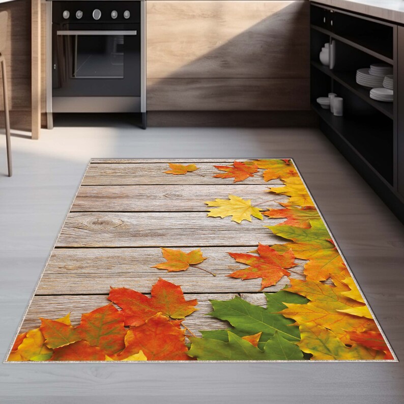 Fall Leaves Rug, Fall Rug, Autumn Rug, Leaf Pattern Rug, Decor Leaves ...