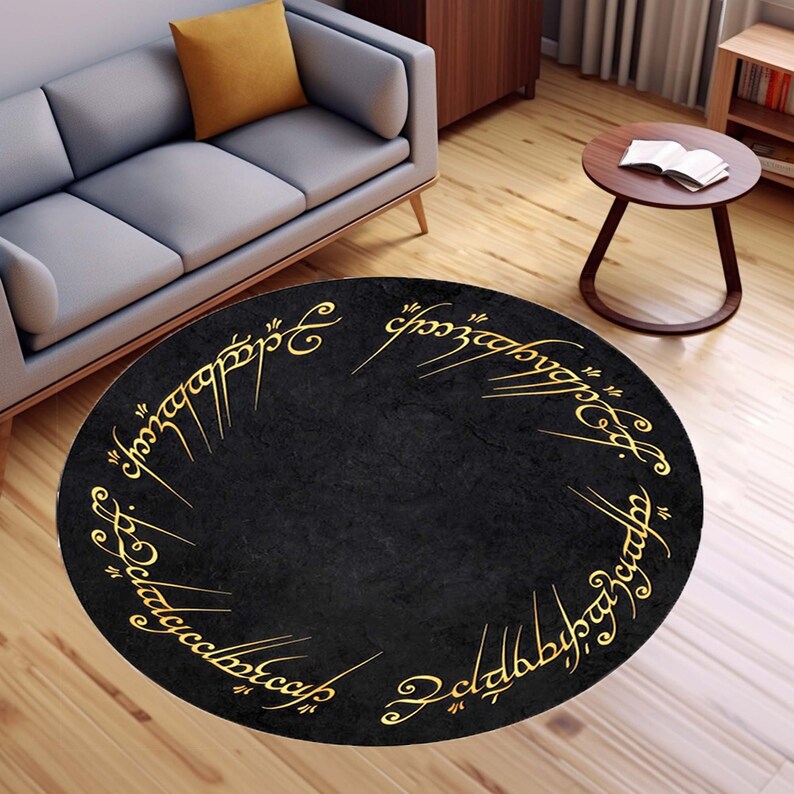 Lord of the Rings Rug, LOTR Rug, Movie Rug, Fantastic Rug, Round Rug ...