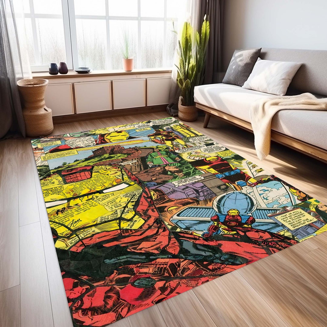Iron Man Rug, Marvel Rug, Super Hero Rug, Avengers Rug, Comics Book Rug ...