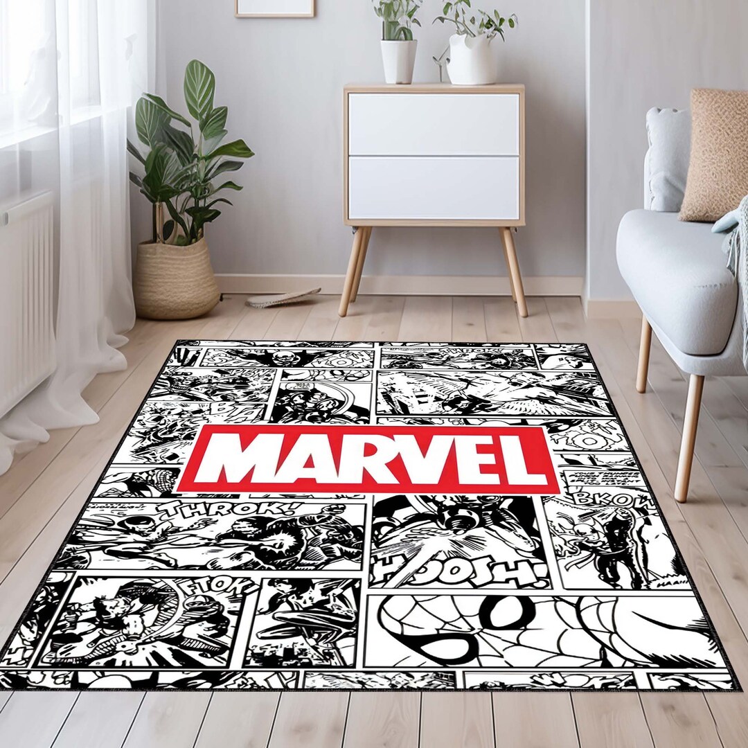 Marvel Characters Rug, Avenger Rug, Super Hero Rug, Fantastic Rug, Kids ...