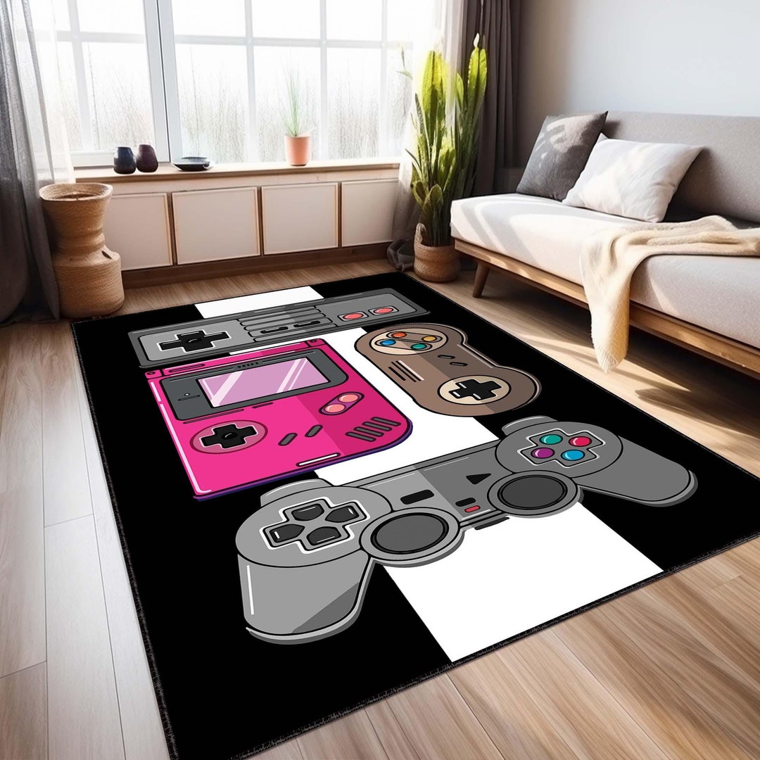 Play Room Rug, Playstation Rug, Game Room Rug, Xmas Gift Rug, Indoor ...