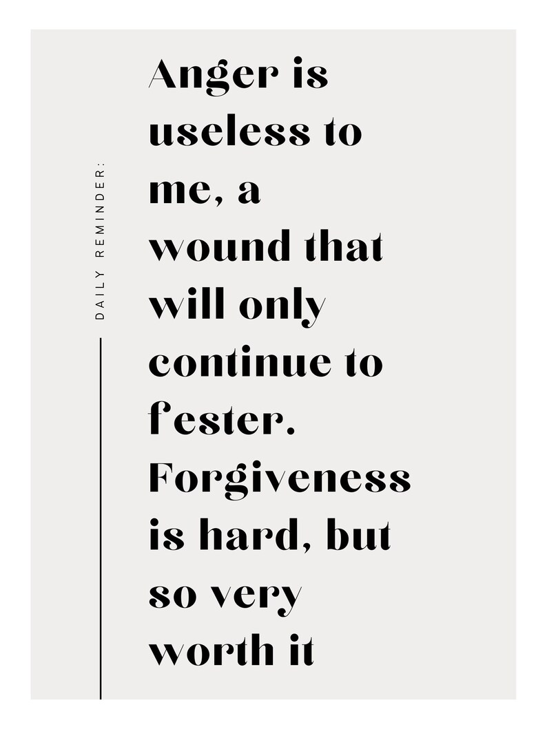 Anger & Forgiveness - Printable Poster - Instant Digital Download - SVG ...