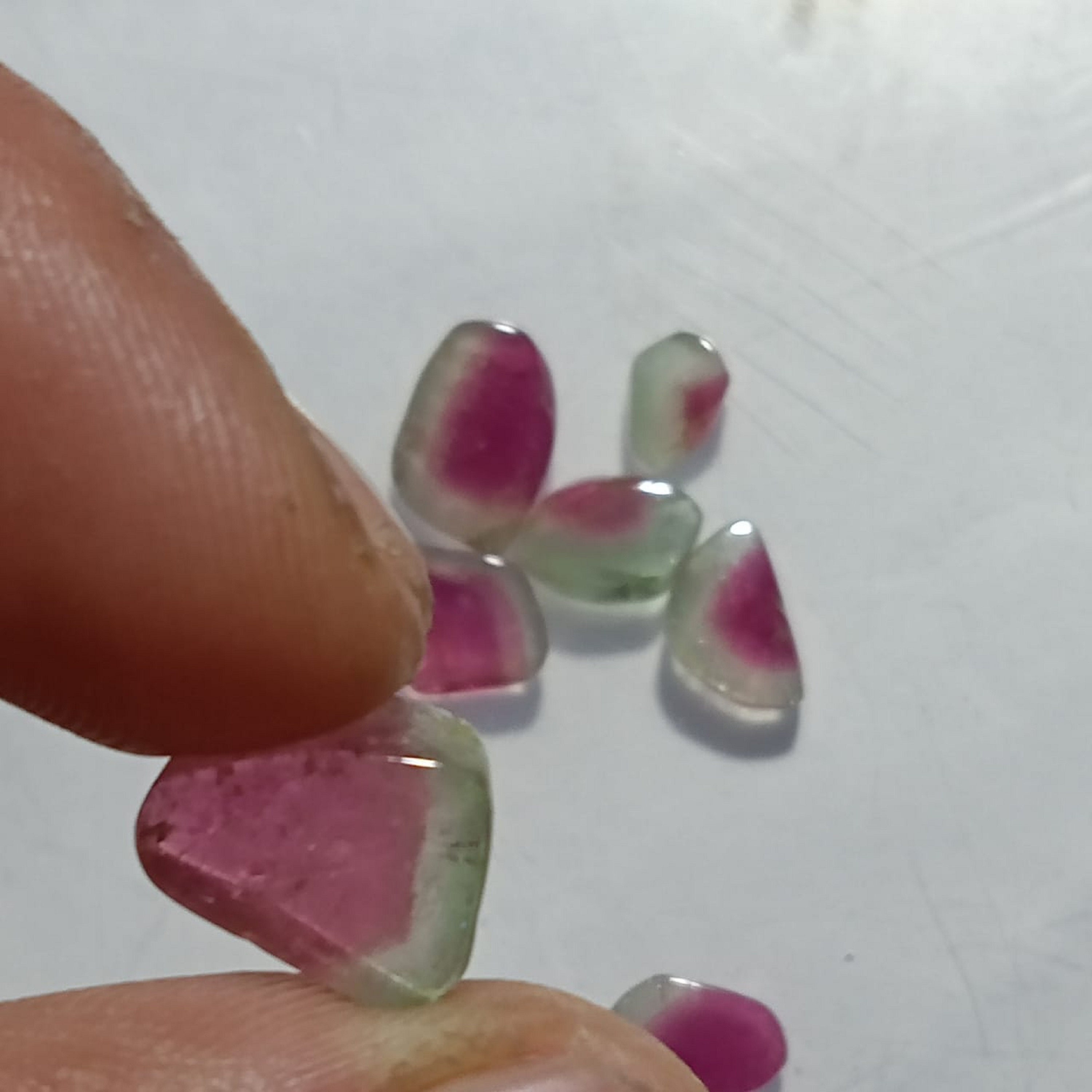 RESERVE | 33 Pieces Watermelon Bio Tourmaline Gemstone Smooth Slices ...