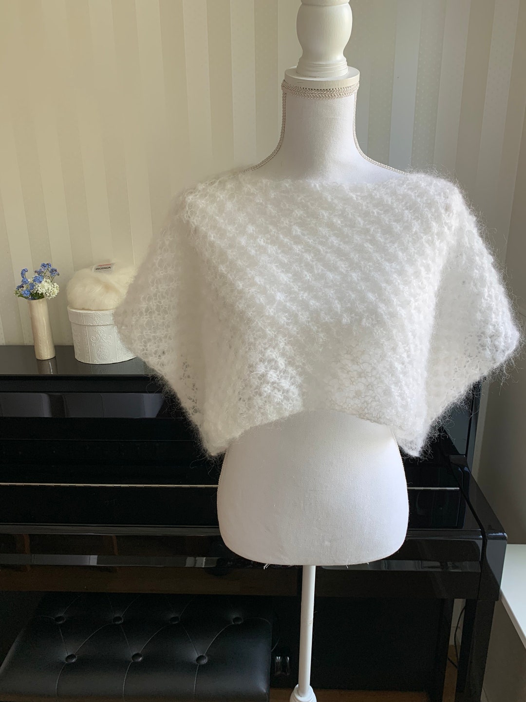Bridal Poncho Mohair Hand Knitted - Etsy