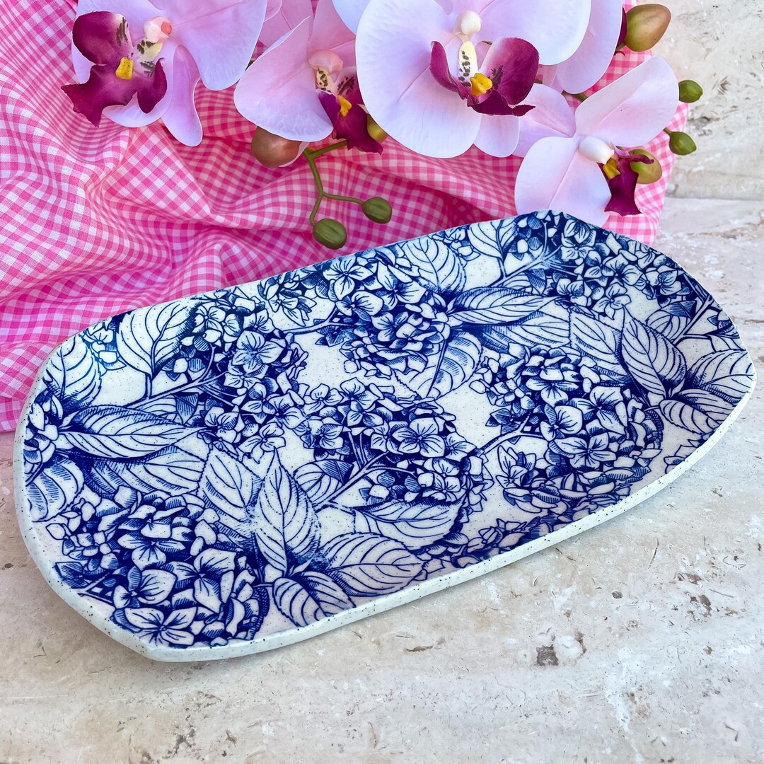China Blue Hydrangea Large Oval Platter - Etsy