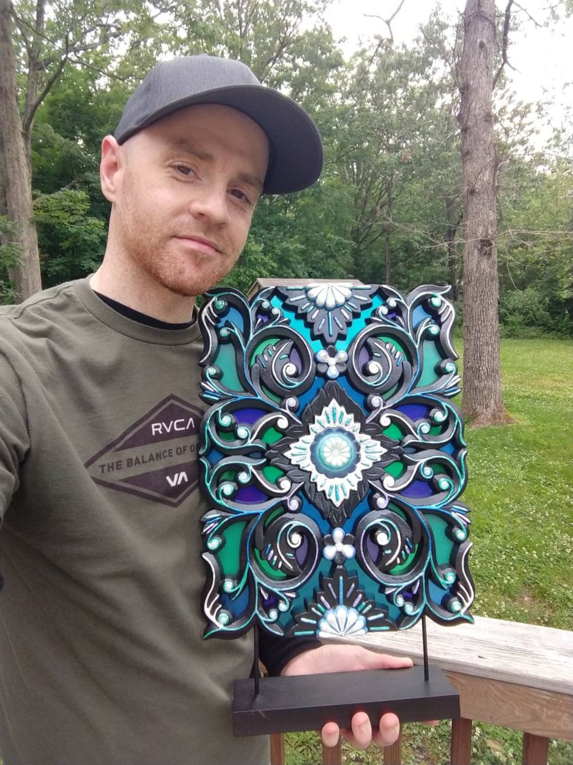3D Carving, Hand-painted W/stained Glass Effect - Etsy