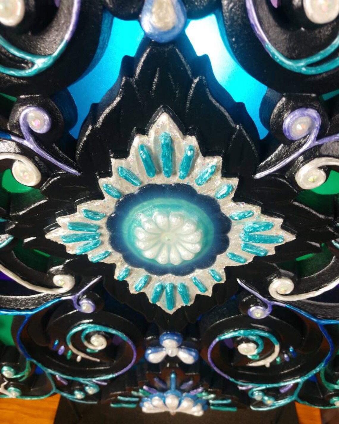 3D Carving, Hand-painted W/stained Glass Effect - Etsy