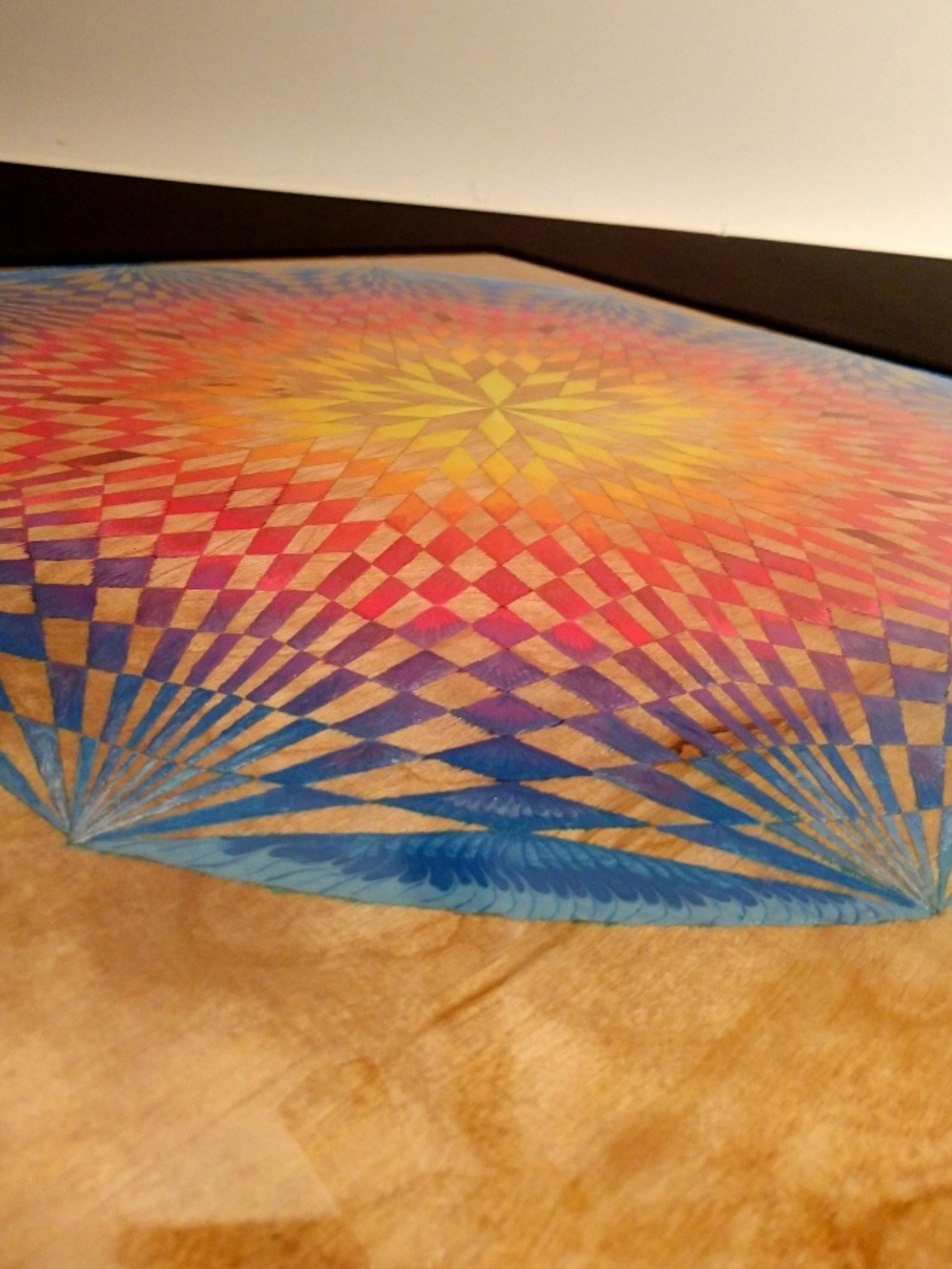 Geometric Array Acrylic Blacklight Painting on Wood W/epoxy | Etsy