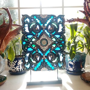 3D Carving, Hand-painted W/stained Glass Effect - Etsy