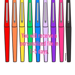 Personalized Flair Pen Digital File - Etsy