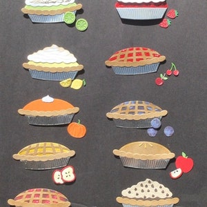 Pie Die Cuts, Fruit Pie Die Cuts, Paper Die Cuts, Pie Silhouette, Party ...