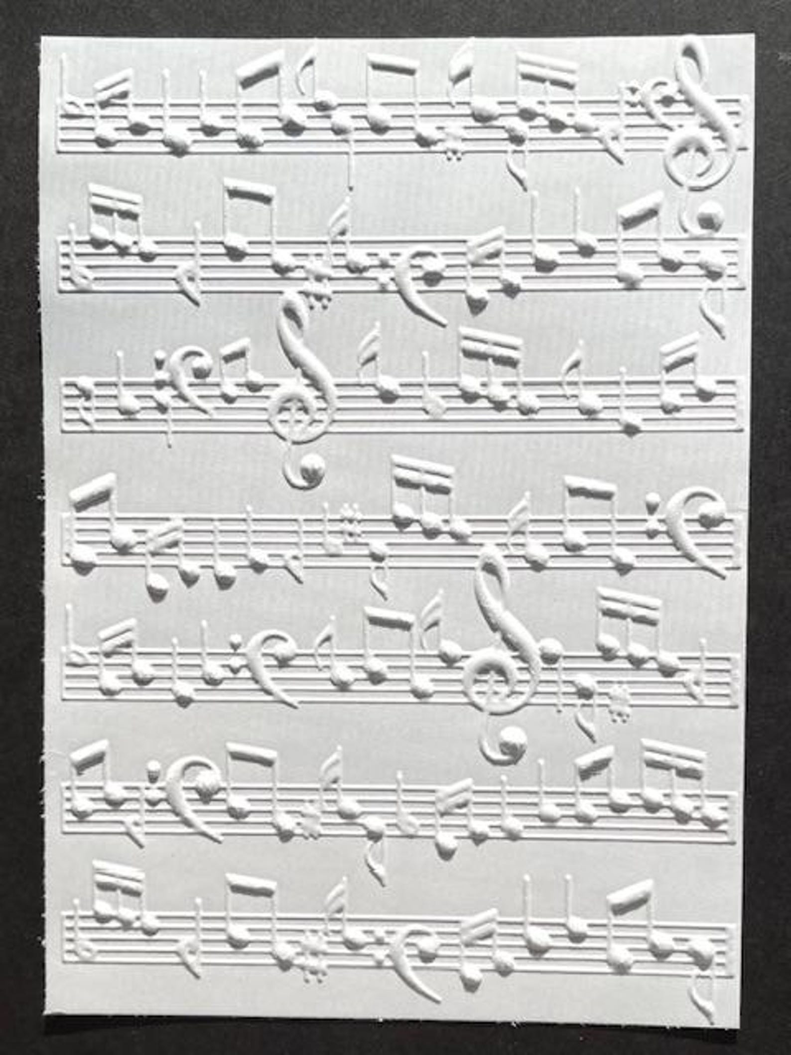 Musical Notes 3D Embossed Cardstock, Embossed Sheets, Embossed Card ...