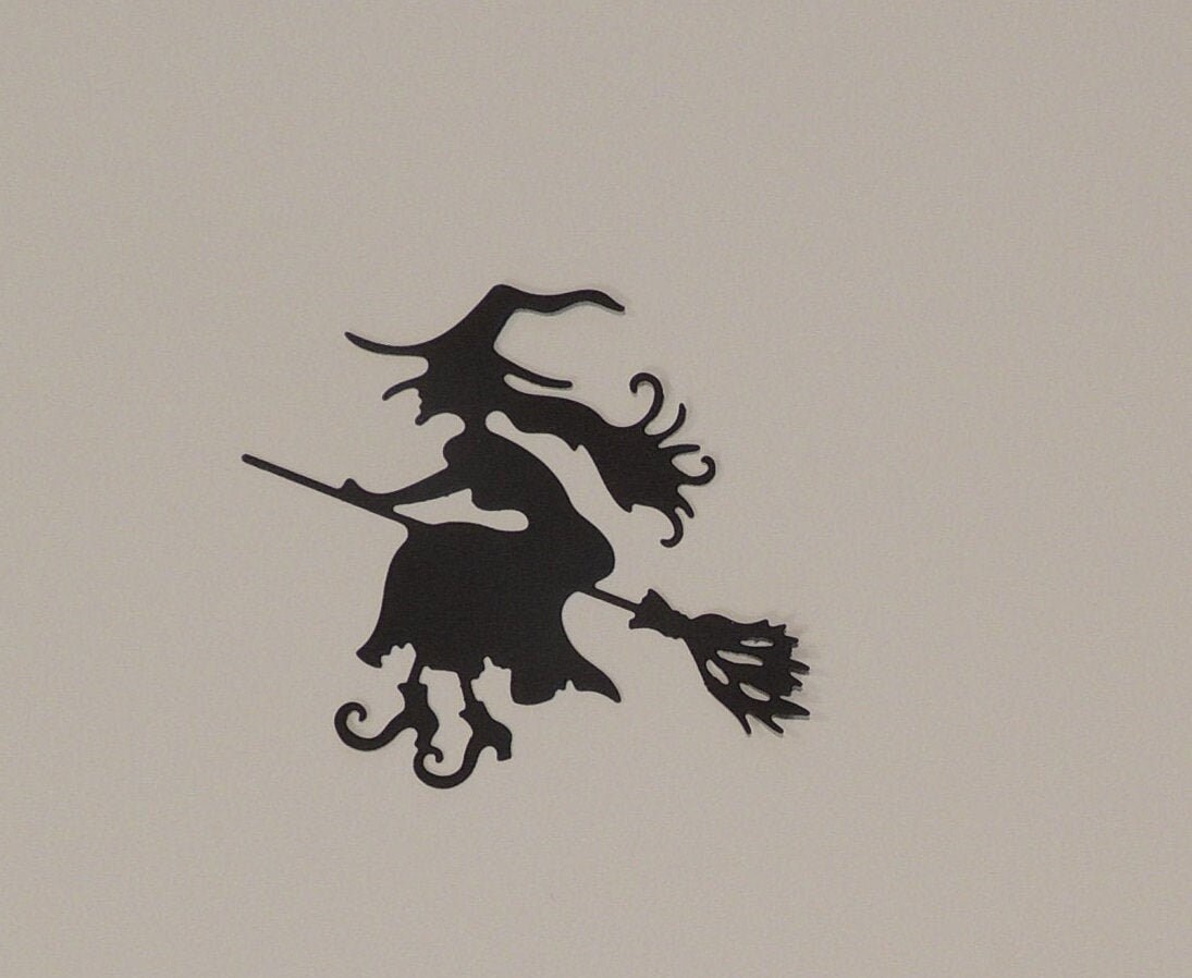6 Flying Witch Die Cuts Halloween Die Cuts Paper Die Cuts | Etsy