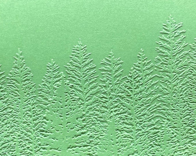 Evergreen Forest 3D Embossed Cardstock, Pine Trees, Forest, A2 Embossed ...