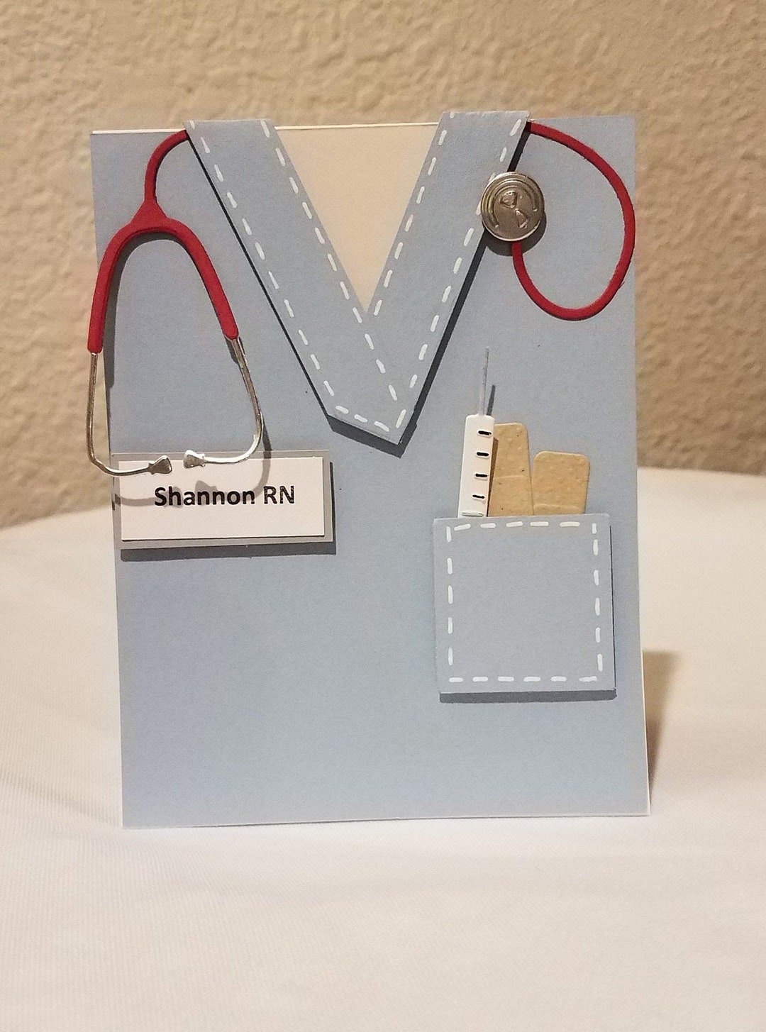 Handmade Nurse Card, Scrub Top, Medical Card, Custom Nursing Card. - Etsy