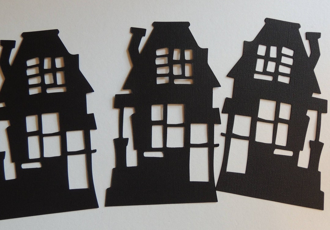 3 Halloween Rickety House Die Cuts, Halloween Die Cuts, Paper Die Cuts ...