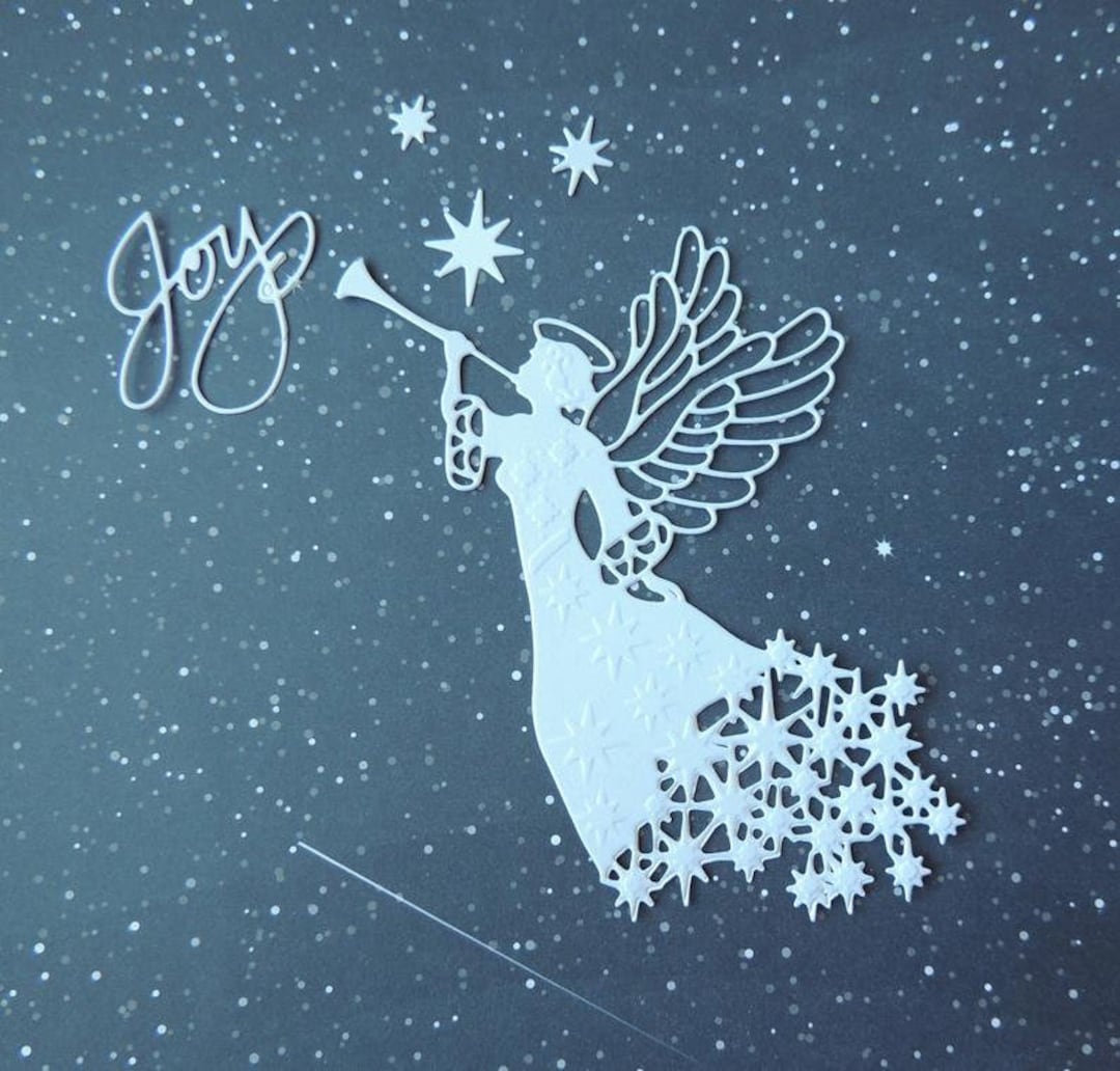 4 Angel Embossed Die Cuts, Christmas Die Cuts - Etsy