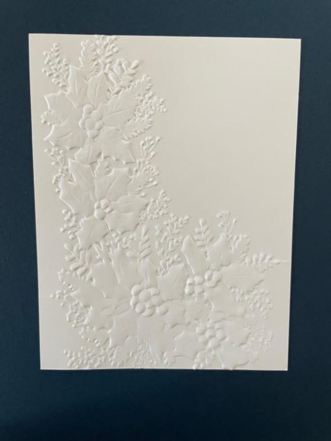 Thriving Holly Corner 3D Embossed Cardstock, Embossed Sheets, Embossed ...