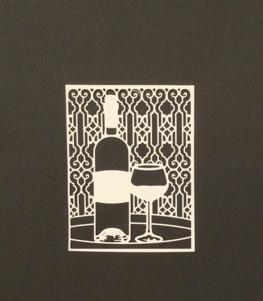 Wine Bottle and Wine Glass Die Cut Front Panels, Savor the Moment Die ...