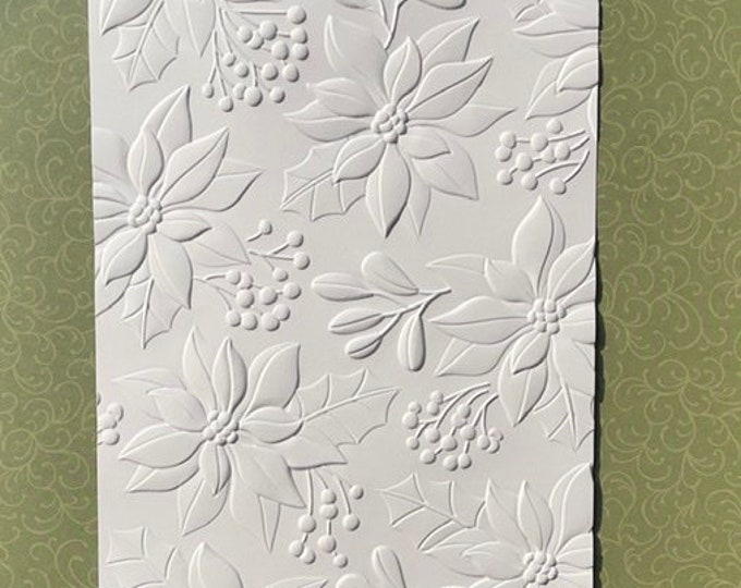 Scenic Poinsettias, 3D Embossed Cardstock, Embossed Sheets, Embossed ...