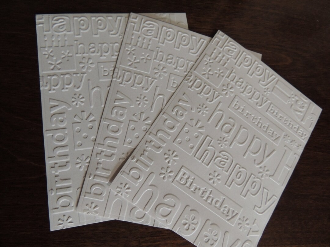 Happy Birthday, Embossed Cardstock, Embossed Sheets, Embossed Card ...
