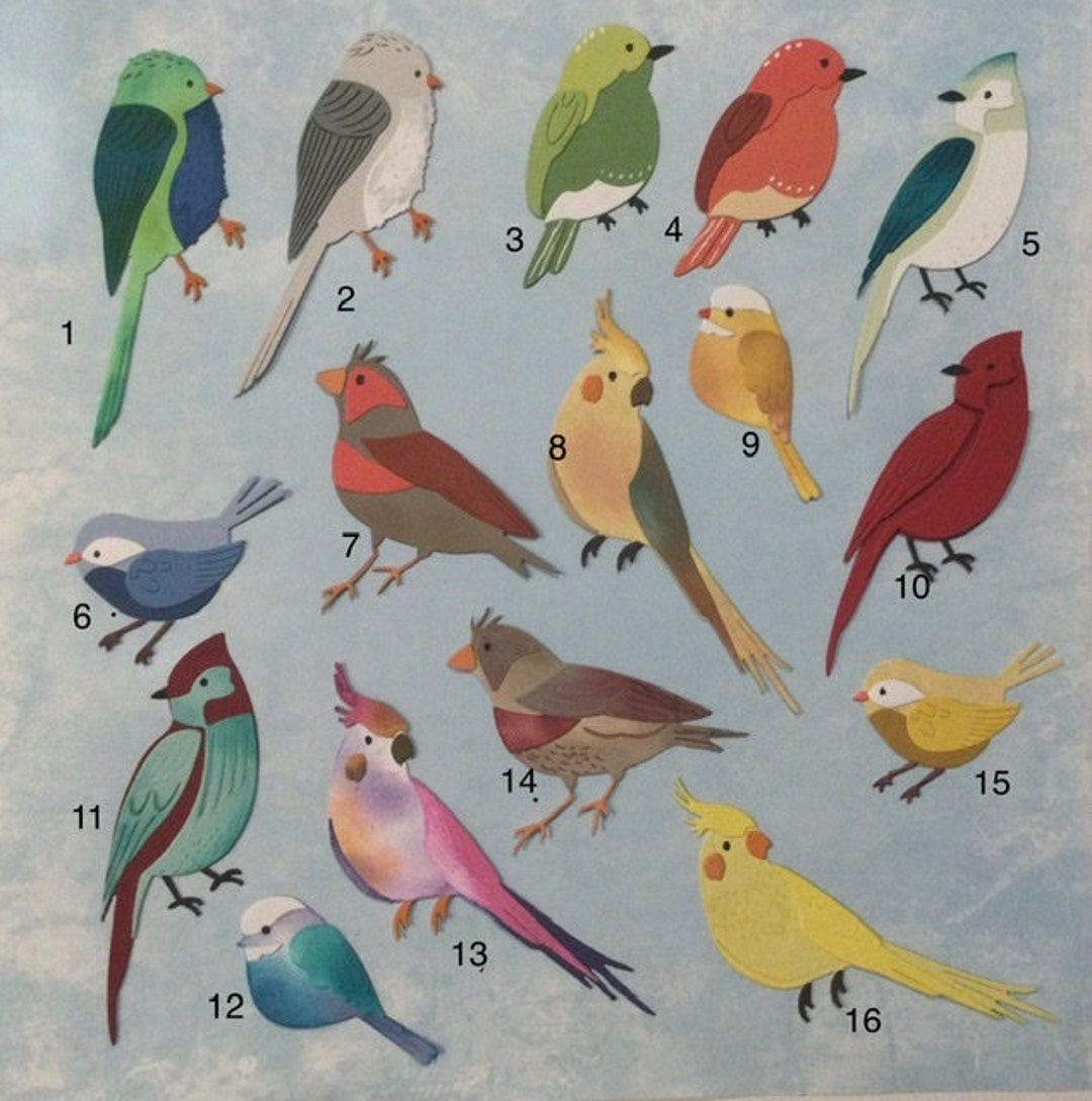 Layered Hand Painted Bird Die Cuts - Choose Your Design, Cut Outs ...