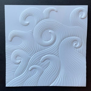 Mighty Waves Embossed Cardstock 3D, Embossing Cardstock, Ocean, Water ...