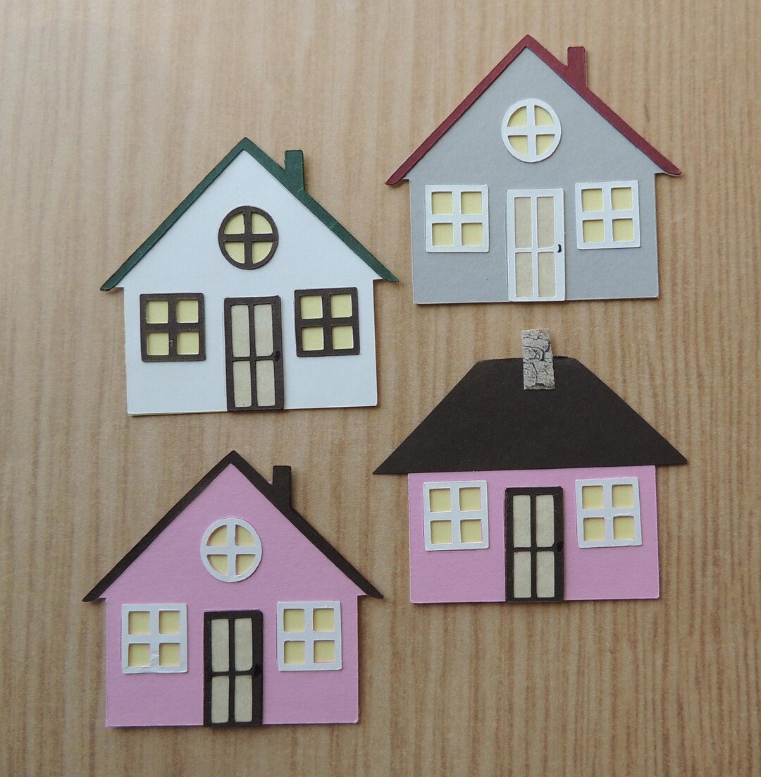 House and Stitched Tree Die Cuts, Your Choice of Colors - Etsy