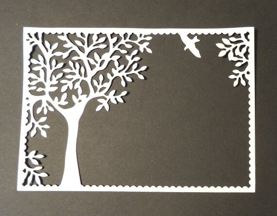 Tree Die Cut Card Front Panels Tree Frame Die Cuts Card | Etsy