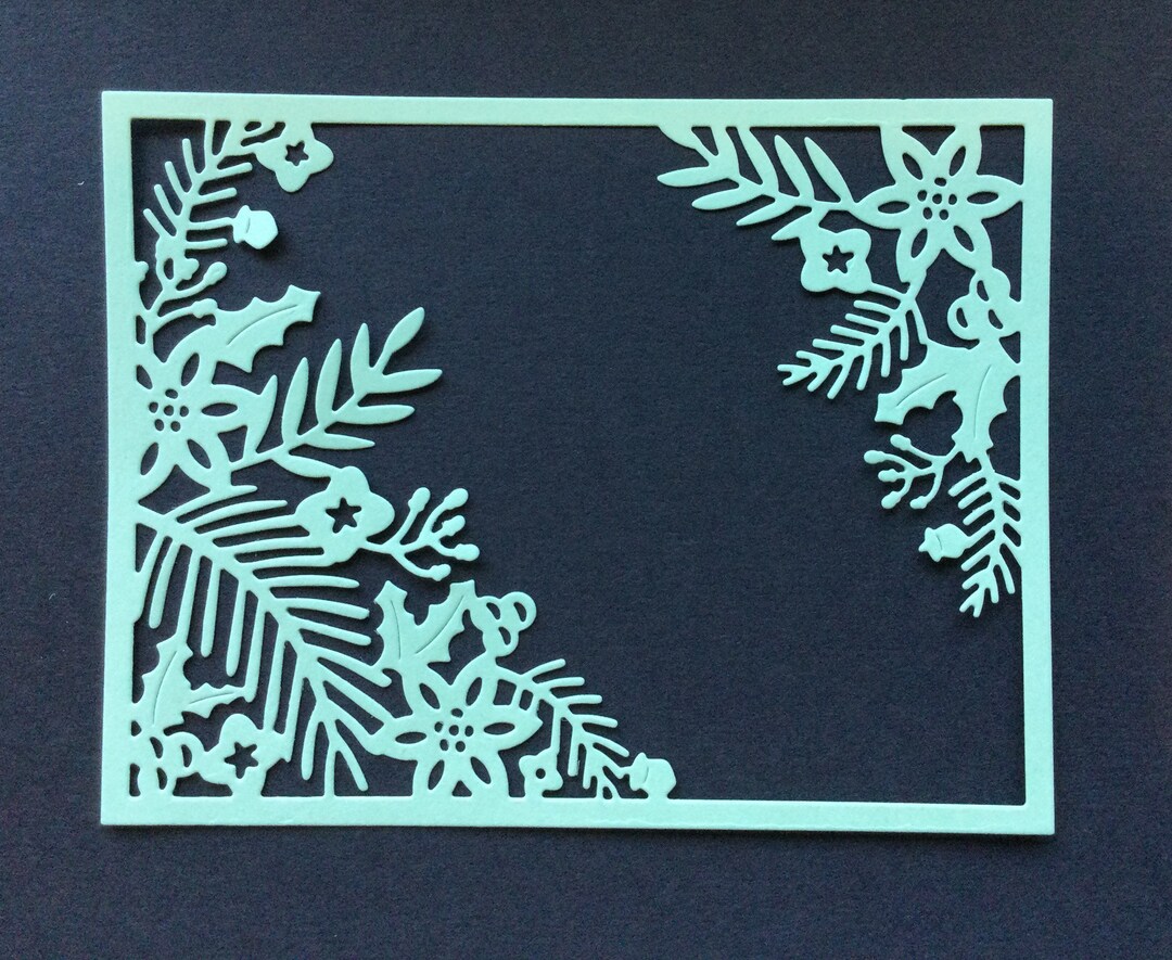 Winter Floral Die Cut Card Front Panels, Cover Plate Die Cuts, Cover ...