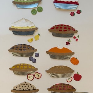 Pie Die Cuts, Fruit Pie Die Cuts, Paper Die Cuts, Pie Silhouette, Party ...