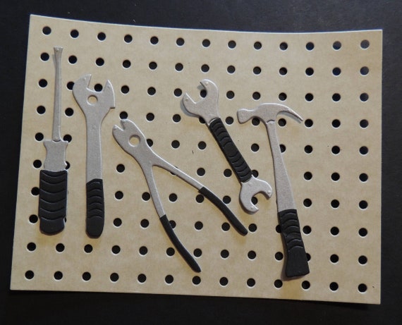 Tool Set and Peg Board Die Cuts Handyman Die Cuts Workbench | Etsy