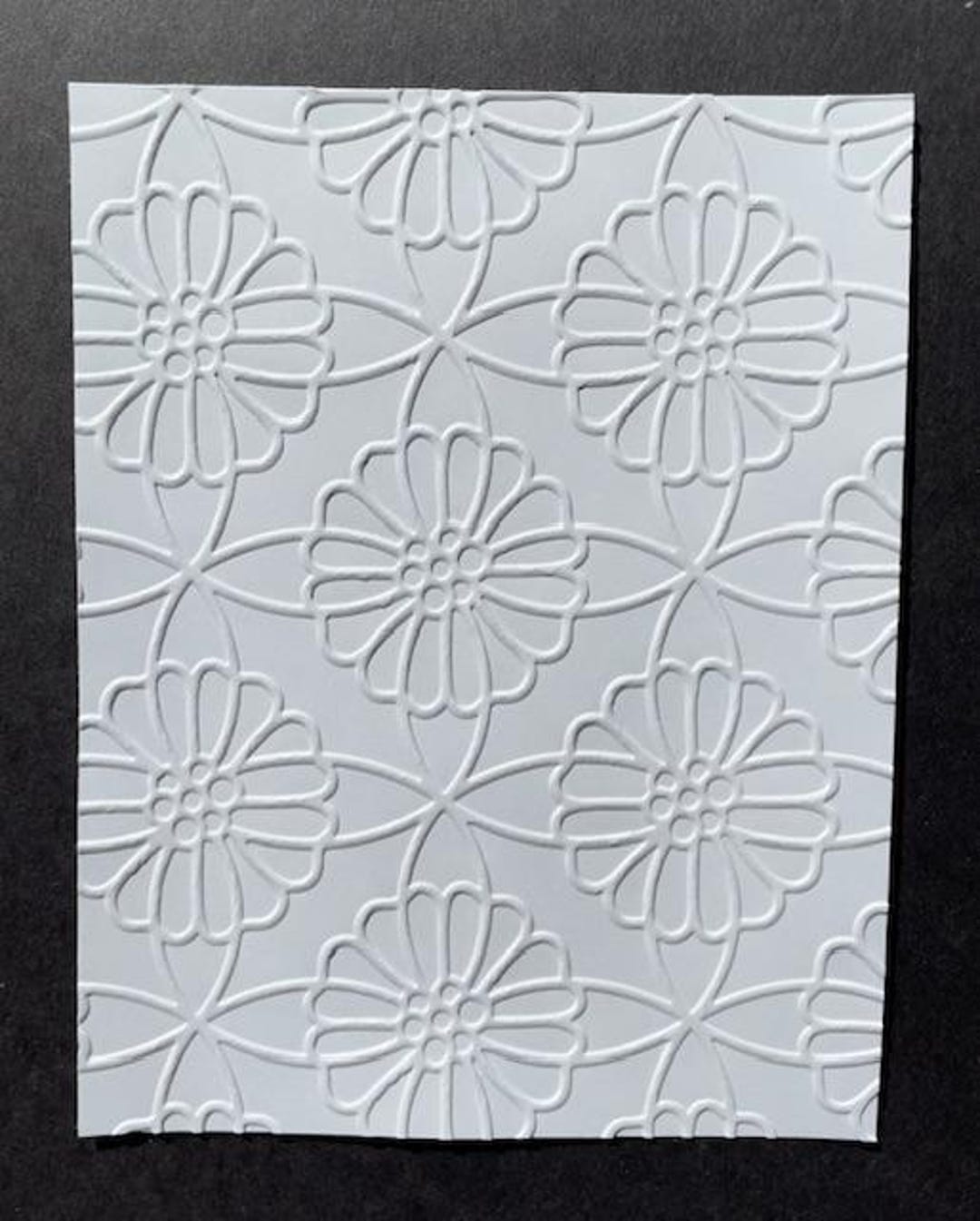 Sketch Floral Embossed Cardstock, A2 or A7 Embossed Sheets, Embossed ...