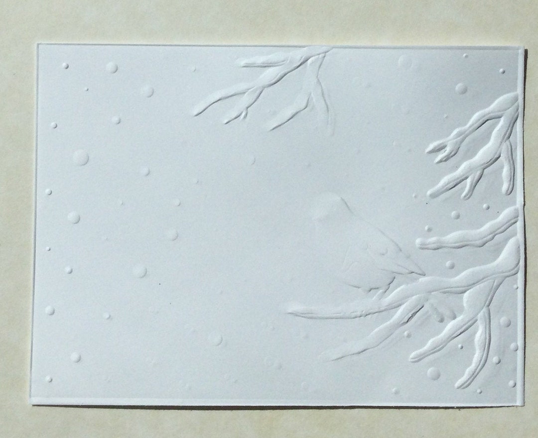 Bird on Branch Embossed Cardstock Embossed Sheets Embossed - Etsy