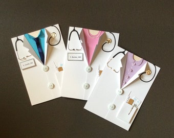 Doctor Card Medical School Graduation Card White Coat - Etsy