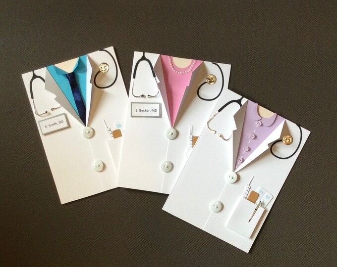 Handmade Doctor Card, Medical Card, Handmade Medical School Graduation ...