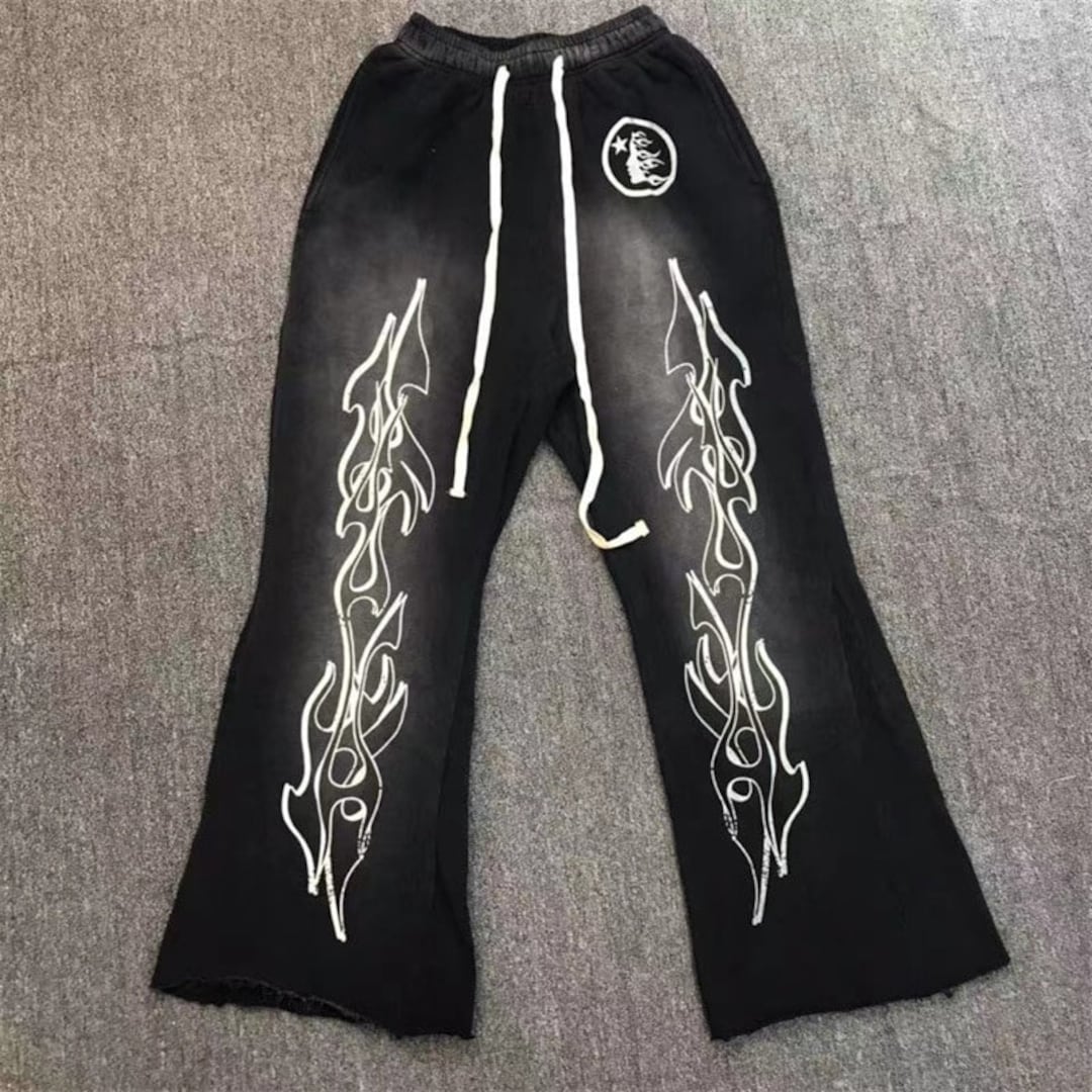 Hellstar Black Flare Sweatpants - Etsy