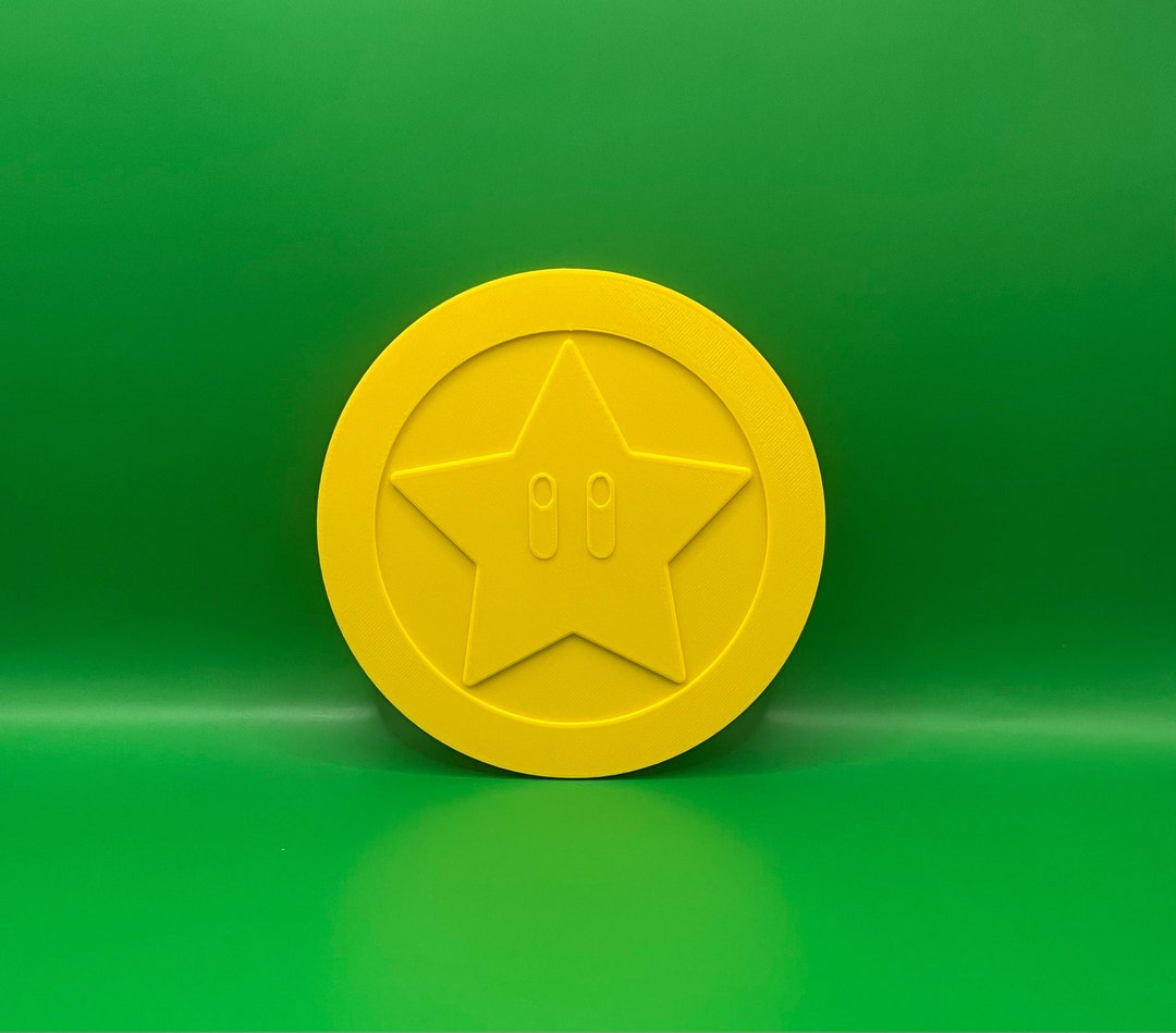 HUGE 3D Printed Star Coin From Mario Wall or Shelf Art - Etsy