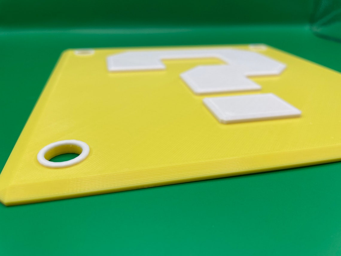 HUGE 3D Printed Question Mark Box Block From Mario Wall or | Etsy