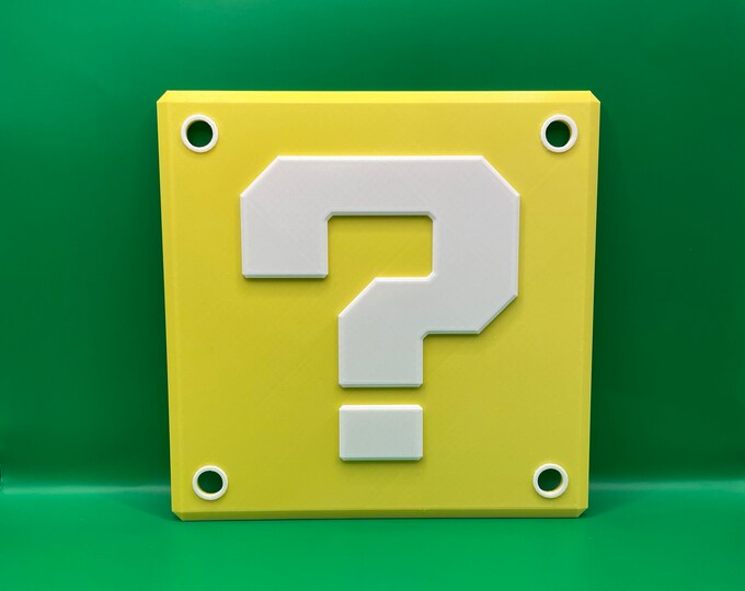 HUGE 3D Printed Question Mark Box Block From Mario Wall or Shelf Art - Etsy