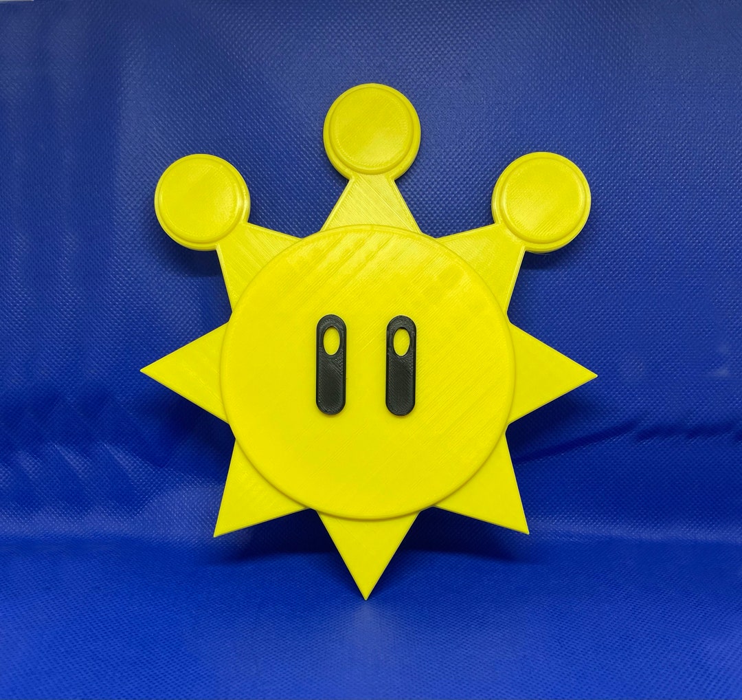 HUGE 3D Printed Sunshine Sprite From Mario Wall or Shelf Art - Etsy