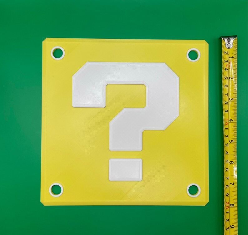 HUGE 3D Printed Question Mark Box Block From Mario Wall or - Etsy