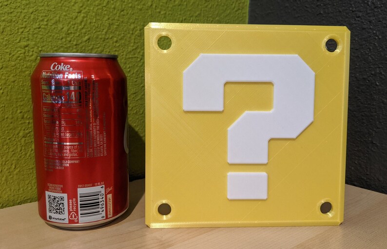 HUGE 3D printed Question Mark box block from Mario wall or | Etsy