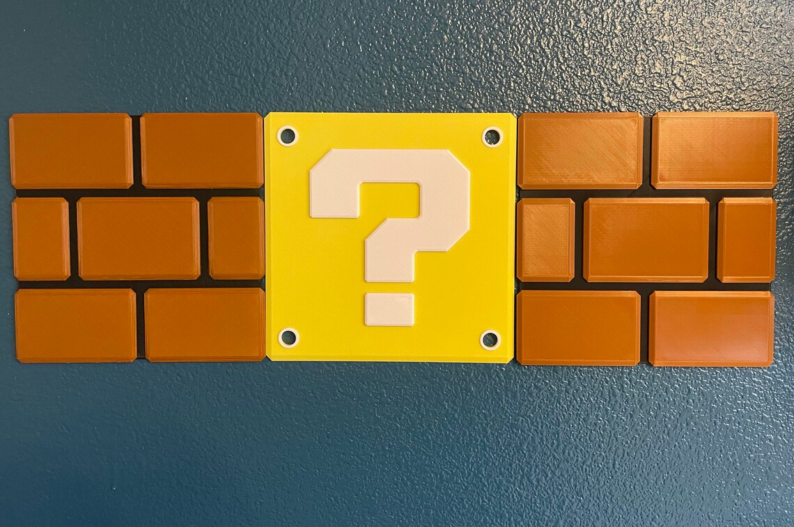 HUGE 3D Printed Question Mark Box Block From Mario Wall or | Etsy